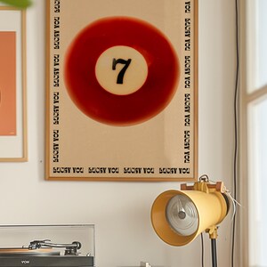 Lucky Number 7 Pool Ball Print: Retro Billiards Poster - Etsy