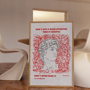 Affirmation Poster, 70s Poster, Red Wall Art, Trendy Wall Art, Hippie ...