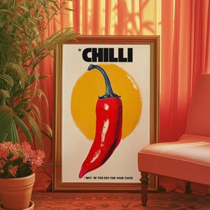 Chilli Poster, Aesthetic Wall Art, Red Wall Art, Trendy Wall Prints ...