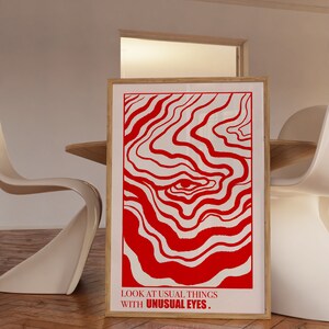 Affirmation Poster, 70s Poster, Red Wall Art, Trendy Wall Art, Hippie ...