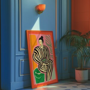 70s Retro Poster, Orange Wall Art, Trendy Decor, Kitsch Aesthetic Print ...