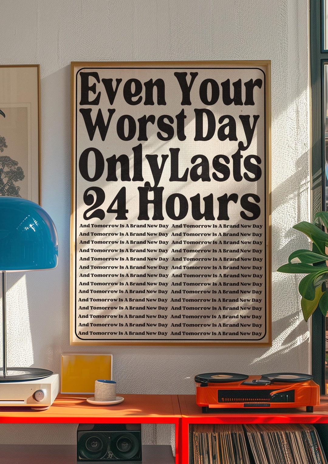 Typography Poster, Black Wall Art, Positive Affirmation, Bedroom Wall ...