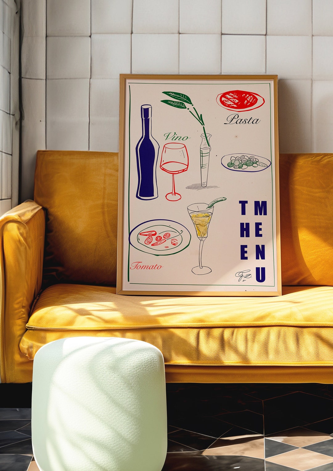 The Menu Poster, 70s Poster, Red Wall Art, Dinner Poster, Kitchen Wall ...