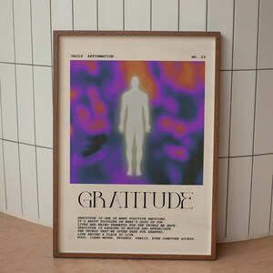 Gratitude Poster, Self Affirmation, Vintage Funky Wall Decor, Y2k ...