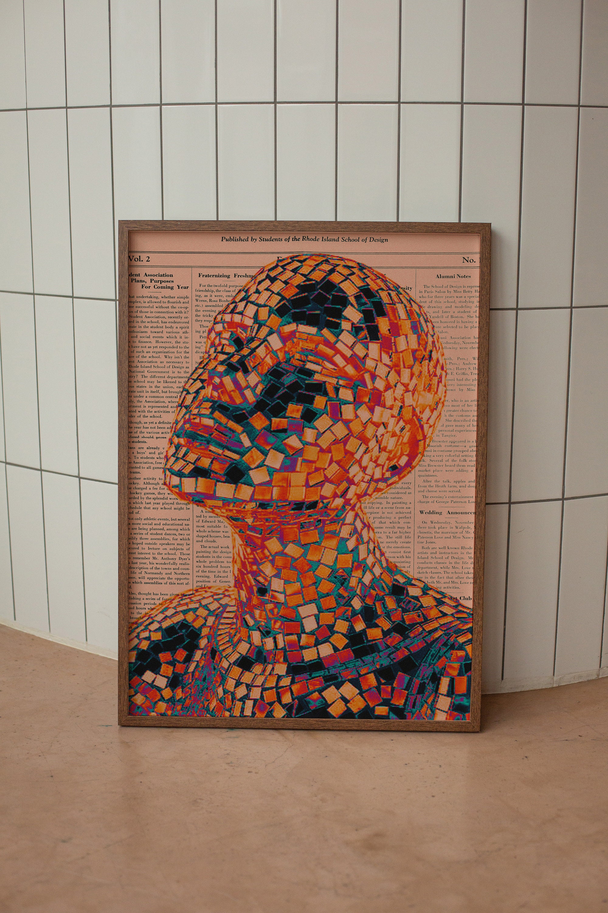 Trippy Newspaper Art Print: 70s Psychedelic Gradient Poster (digital ...