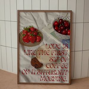 Affirmation Poster, 70s Wall Print, Red Wall Art, Newspaper Poster ...