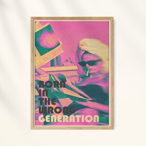 Retro Woman Poster, Pink Wall Art, 70s Psychedelic, Funky Wall Decor ...