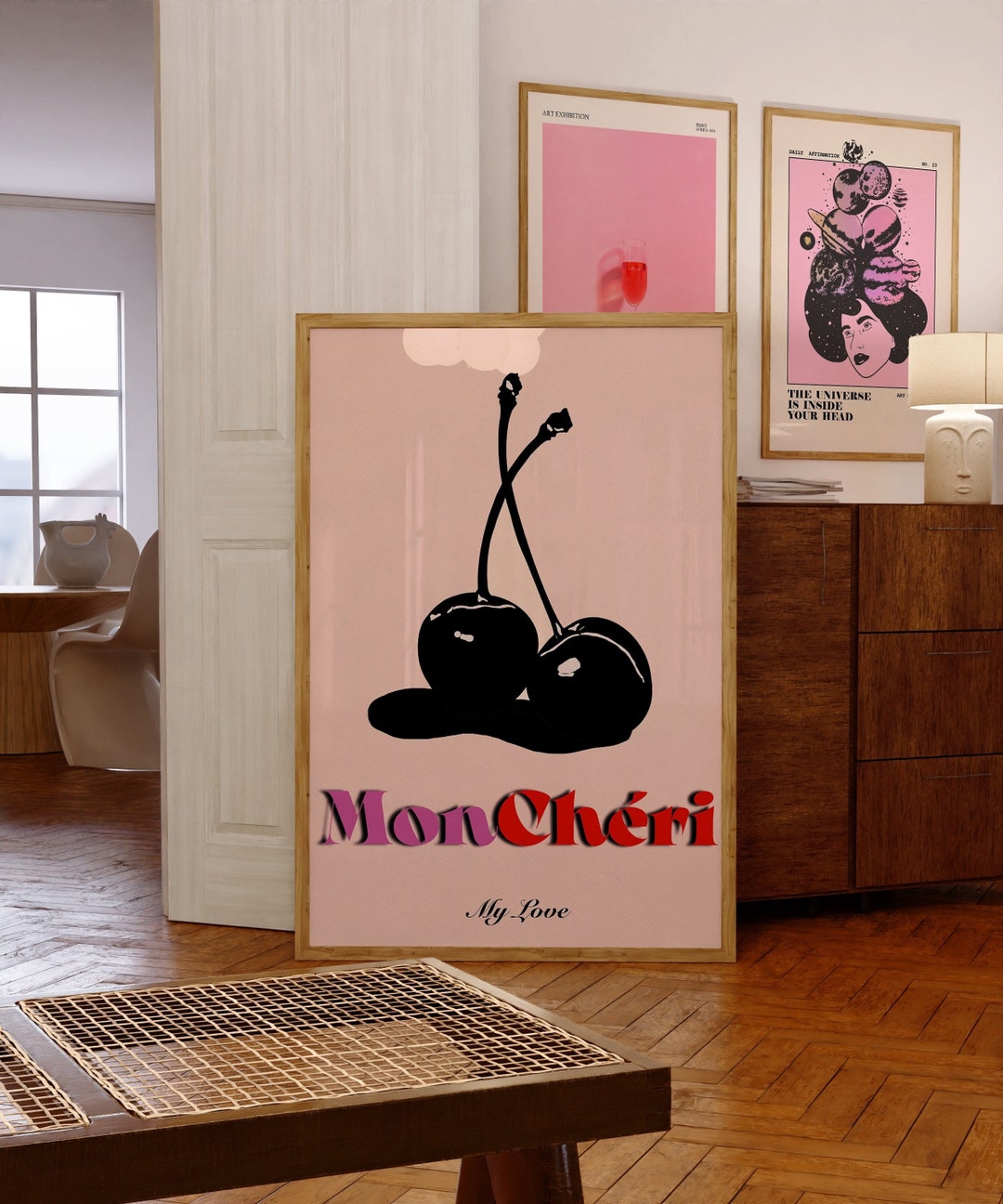 Cherry Poster, Retro Wall Art, 70s Art, Psychedelic Print, Funky Wall ...