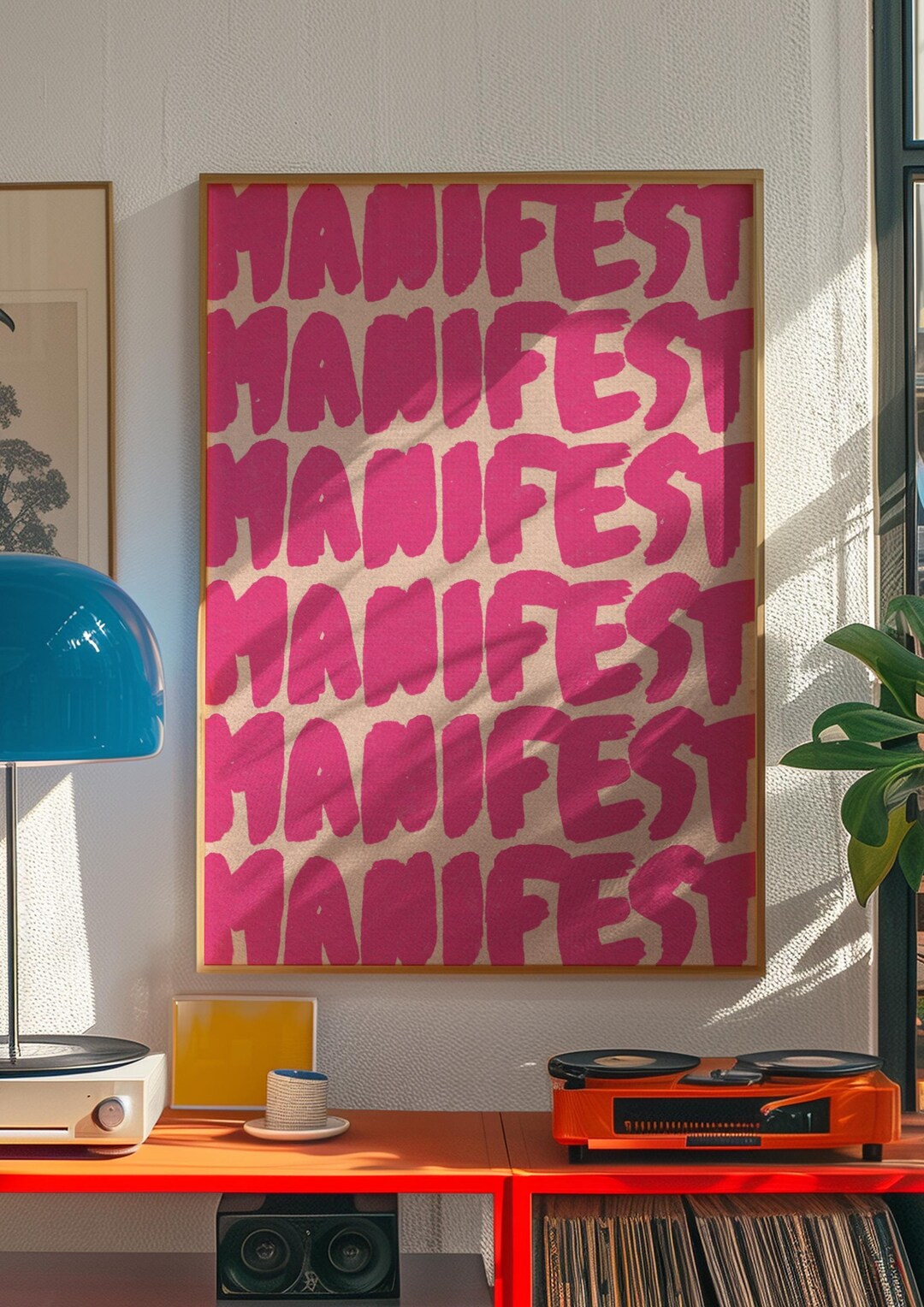 Manifest Poster, Typography Poster, Pink Wall Art, Bedroom Wall Decor ...