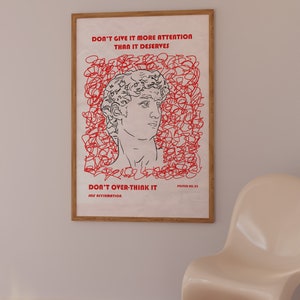 Affirmation Poster, 70s Poster, Red Wall Art, Trendy Wall Art, Hippie ...