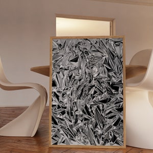 Foil Paper Poster, Psychedelic Poster, Metallic Wall Decor, Trendy Y2K ...