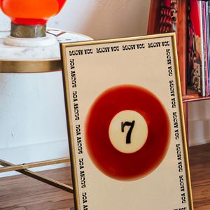 Lucky Number 7 Pool Ball Print: Retro Billiards Poster - Etsy
