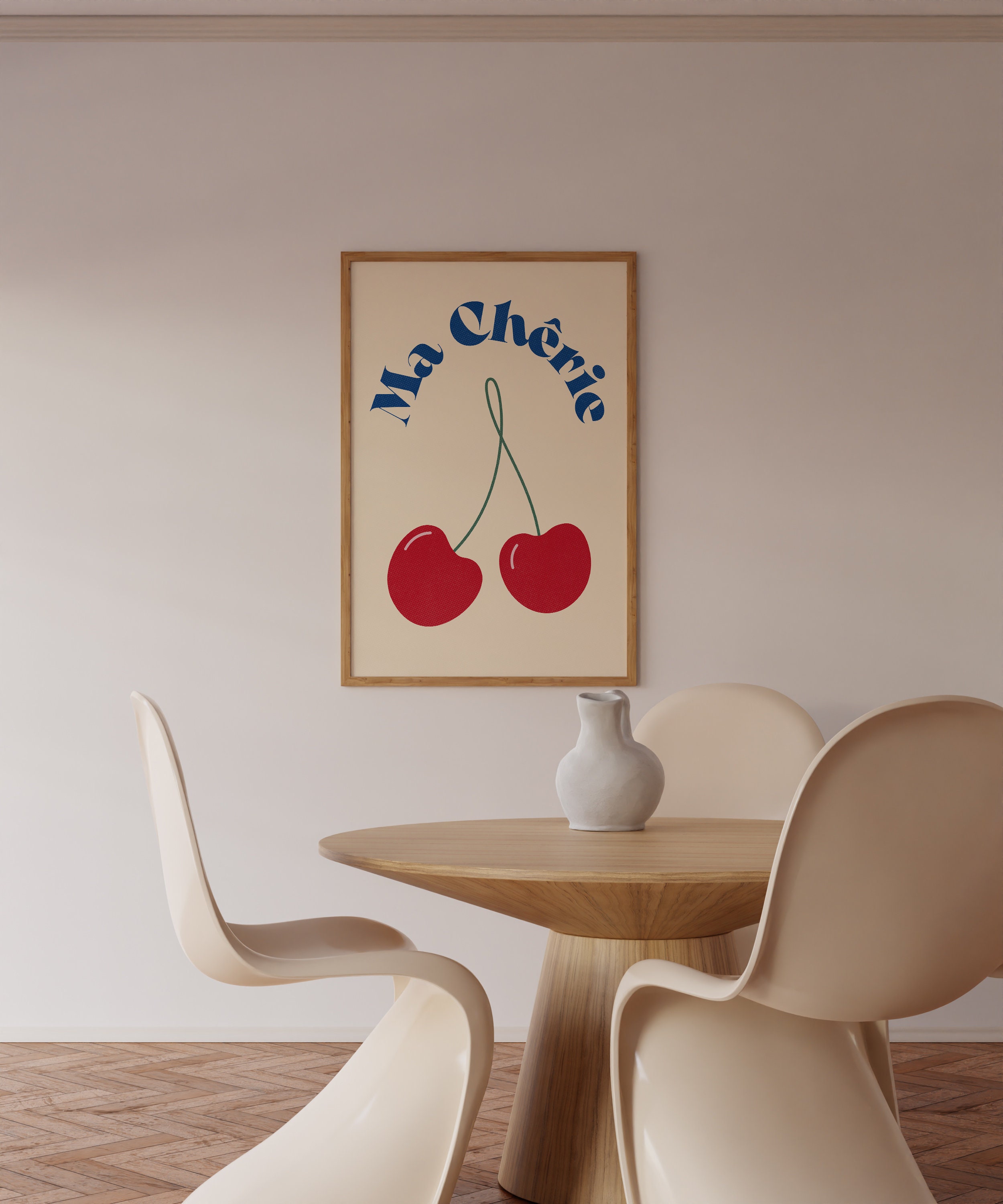 Retro Cherry 'ma Chérie' Poster: 70s Funky Wall Art (digital Download ...