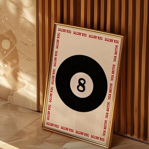 Lucky 8 Ball Print, Retro Billiards Poster - Etsy