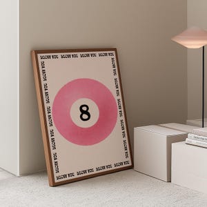 8 Pool Ball Poster, Aesthetic Apartment Print, Preppy Poster, Billiards ...