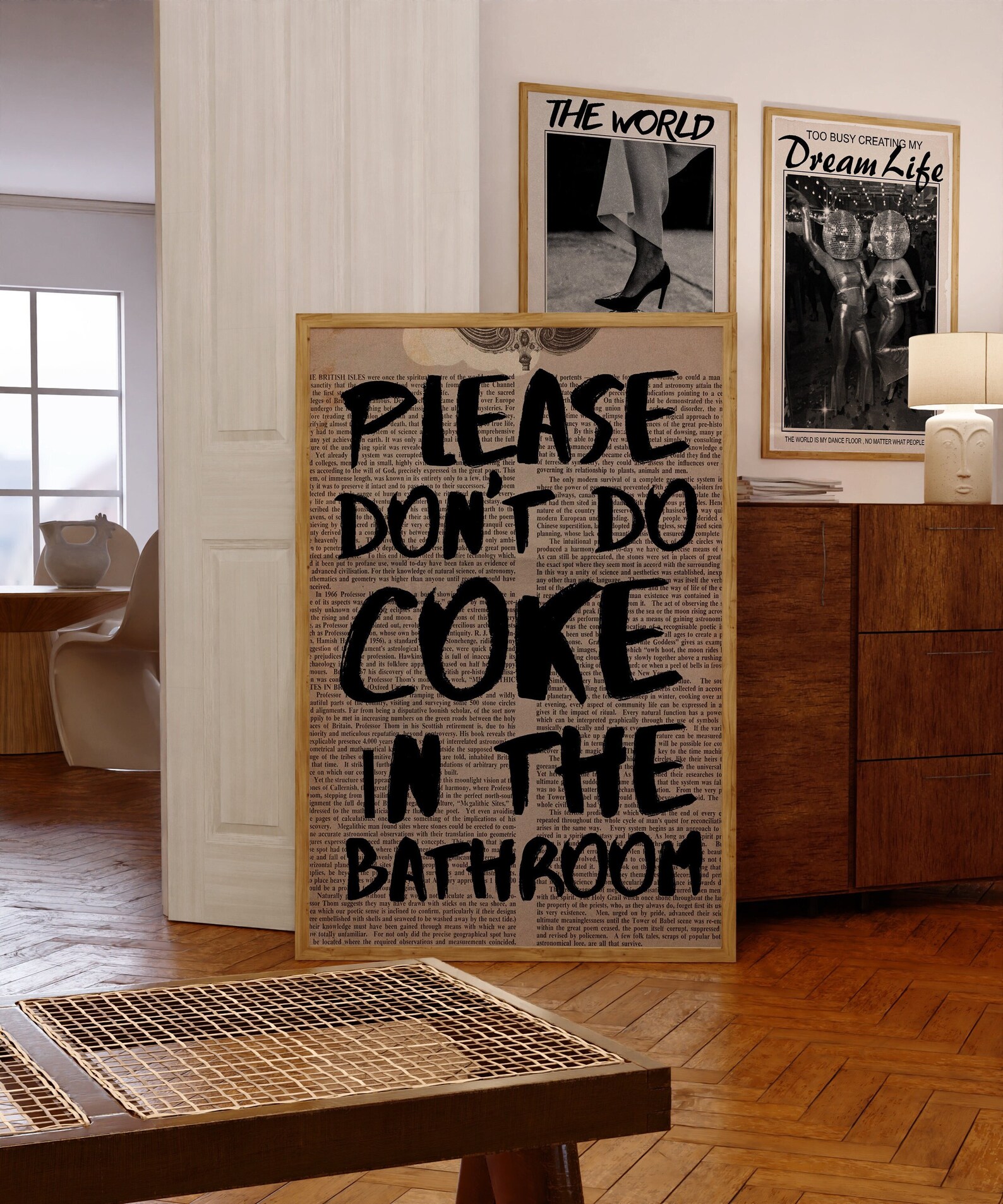 Trippy Typography Art Print: Retro Newspaper Psychedelic Poster ...