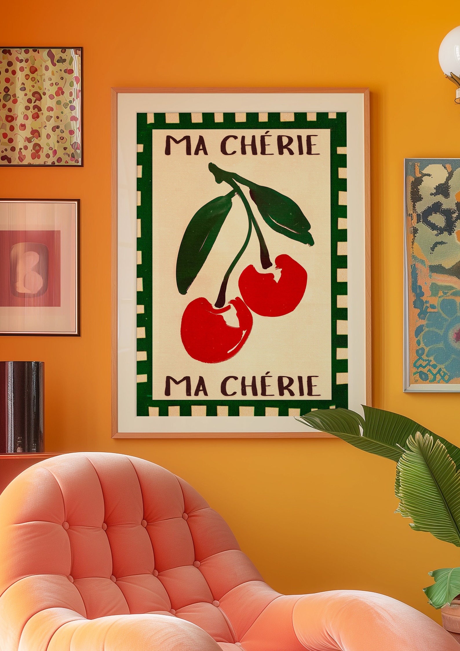 Cherry 'ma Chérie' Poster: Retro Kitchen Wall Art - Etsy