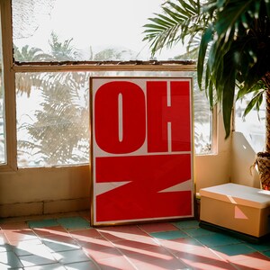 Oh No Poster, Typography Print, 70s Poster, Trendy Print, Psychedelic ...
