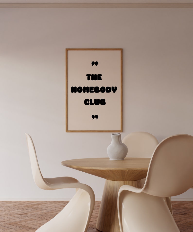 Homebody Club Poster Typography Print Wall Art Print - Etsy