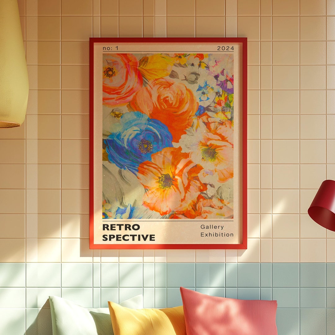 70s Floral Wall Art: Retro Psychedelic Print (digital Download) - Etsy