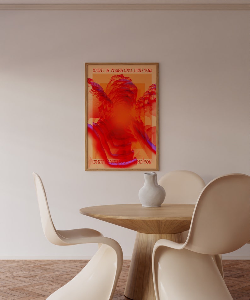 Affirmation Poster 70s Poster Red Wall Art Trendy Wall Art - Etsy