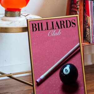 8 Pool Ball Print, Aesthetic Apartment Decor, Preppy Print, Billiards ...