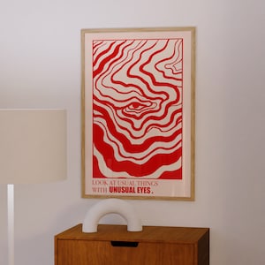 Affirmation Poster, 70s Poster, Red Wall Art, Trendy Wall Art, Hippie ...