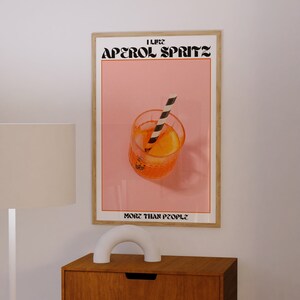 Aperol Spritz Poster, Retro Wall Art, 70s Print, Bar Wall Decor ...