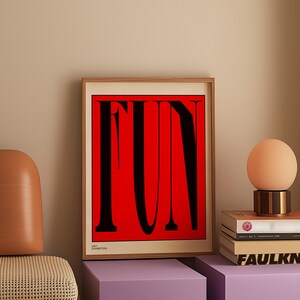 Fun Poster, Typography Poster, Red Wall Art, Trendy Quote Print ...