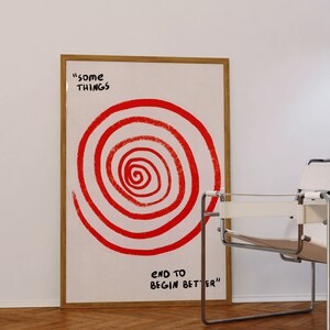 Red Wall Art, 70s Print, Dopamine Decor, Typography Print, Trendy Wall ...