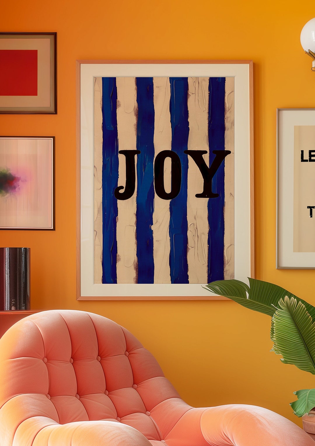 Typography Poster, Blue Wall Art, Stripe Print, Kitchen Wall Decor ...