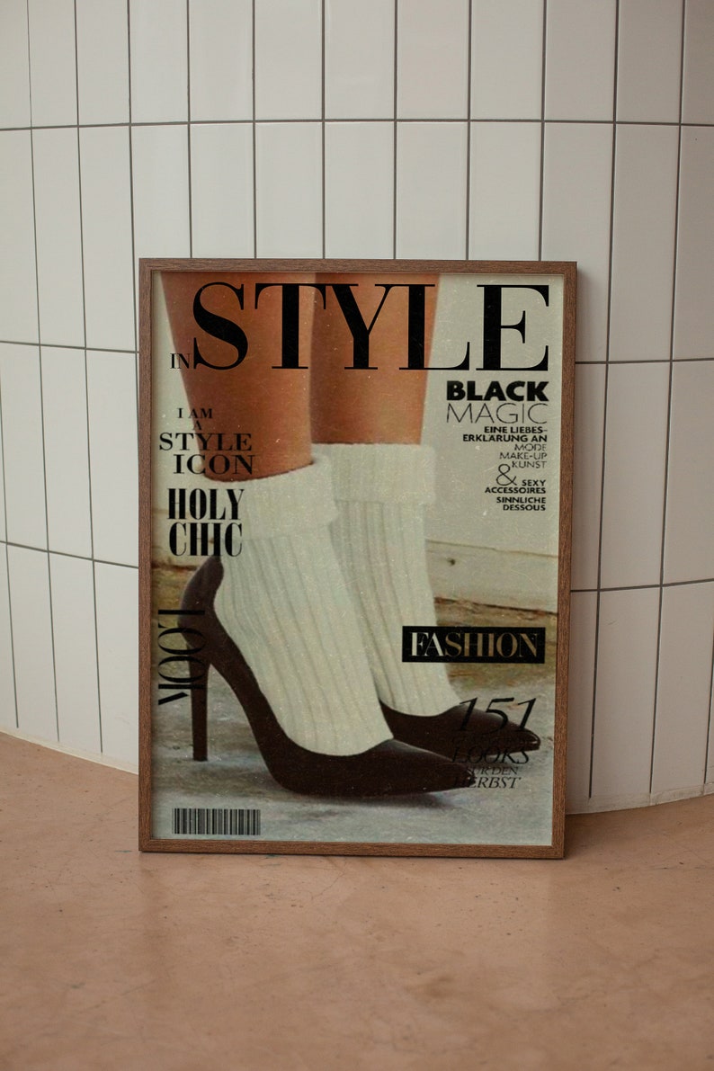 70s Style Magazine Cover Print, High Heels Poster (digital Download ...