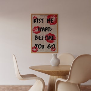 Kiss Poster, 70s Poster, Red Wall Art, Trendy Wall Art, Hippie Print ...