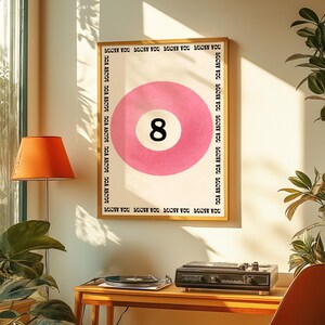 8 Pool Ball Poster, Aesthetic Apartment Print, Preppy Poster, Billiards ...