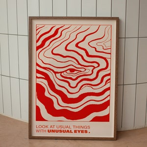 Affirmation Poster 70s Poster Red Wall Art Trendy Wall Art - Etsy