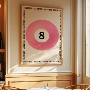 8 Pool Ball Poster, Aesthetic Apartment Print, Preppy Poster, Billiards ...