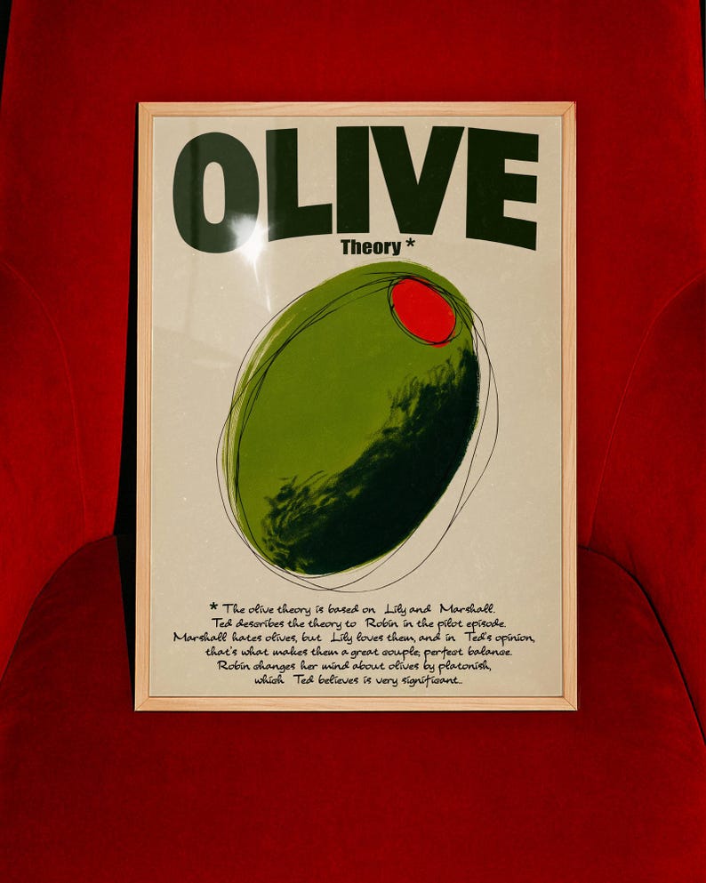 Olive Theory Art Print: Minimalist Kitchen Wall Decor (digital Download ...
