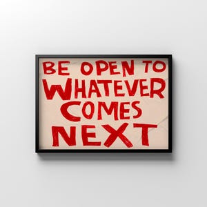 Typography Poster, Humorous Poster, Red Wall Art, Positive Affirmation ...