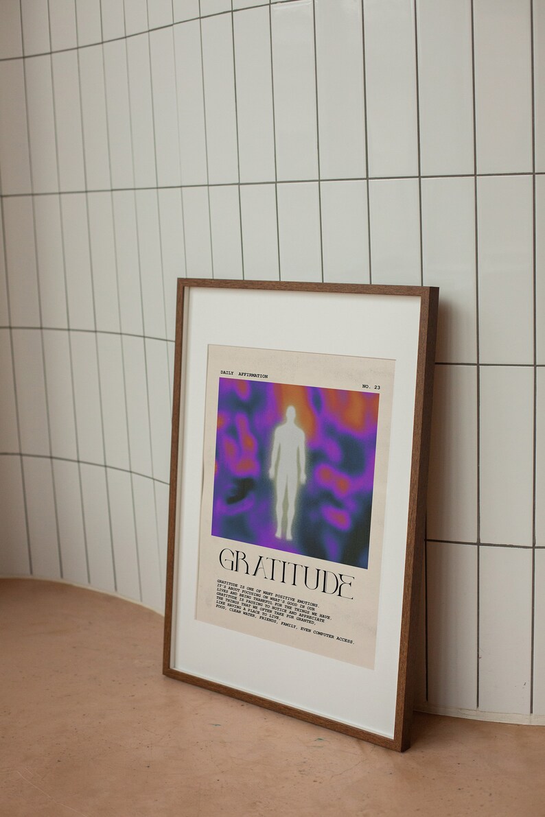 Gratitude Poster Self Affirmation Vintage Funky Wall Decor - Etsy