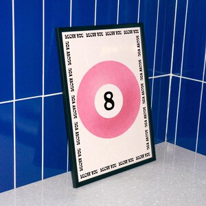 8 Pool Ball Poster, Kitsch Aesthetic Art, Preppy Print, Livingroom ...