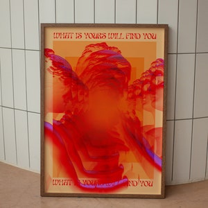 Affirmation Poster, 70s Poster, Red Wall Art, Trendy Wall Art, Hippie ...