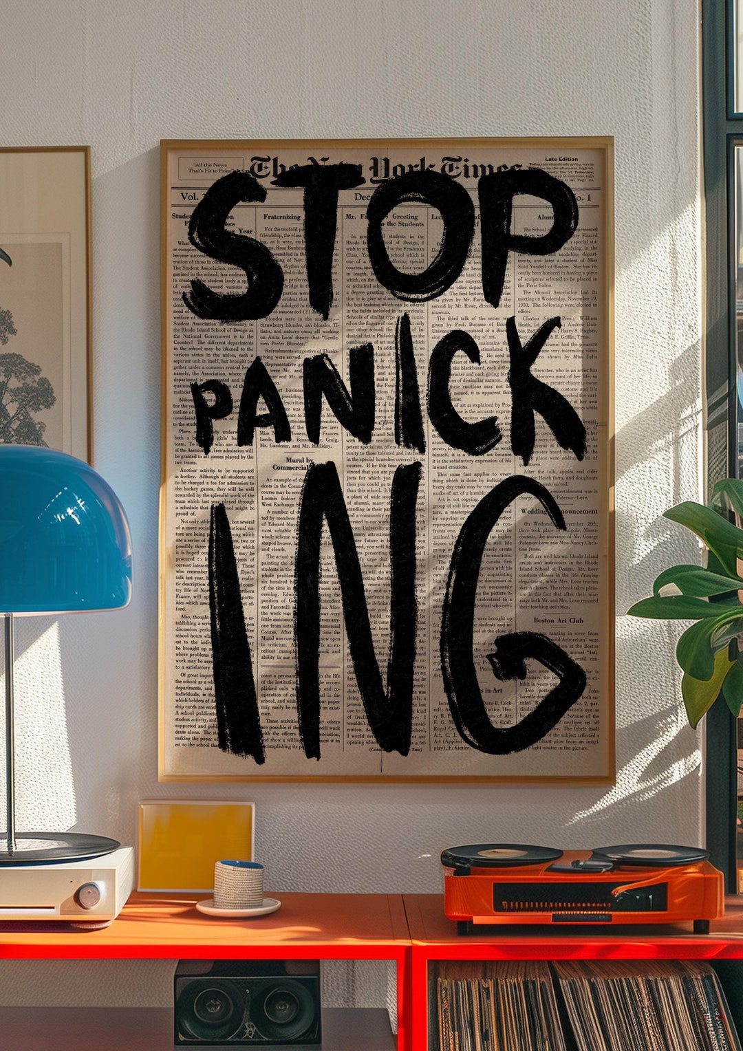 Typography Poster, 70s Wall Print, Black Wall Art, Trendy Quote Print ...