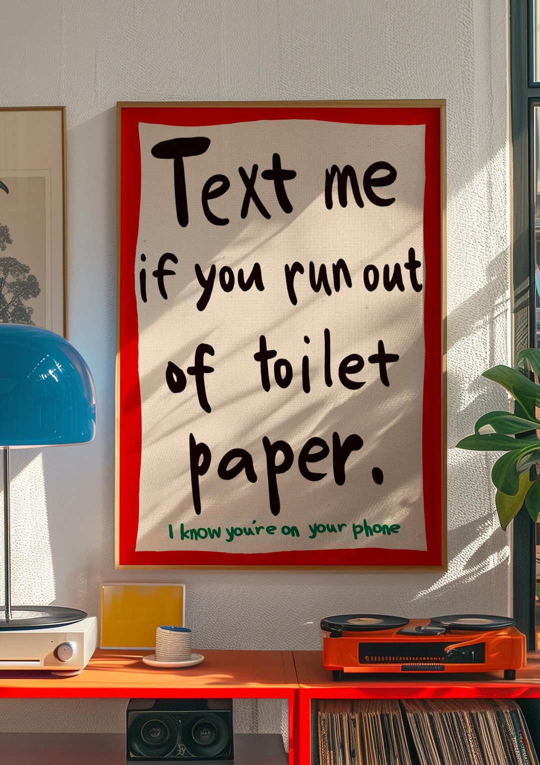 Funny Bathroom Art Print: Text Me Toilet Paper Poster - Etsy