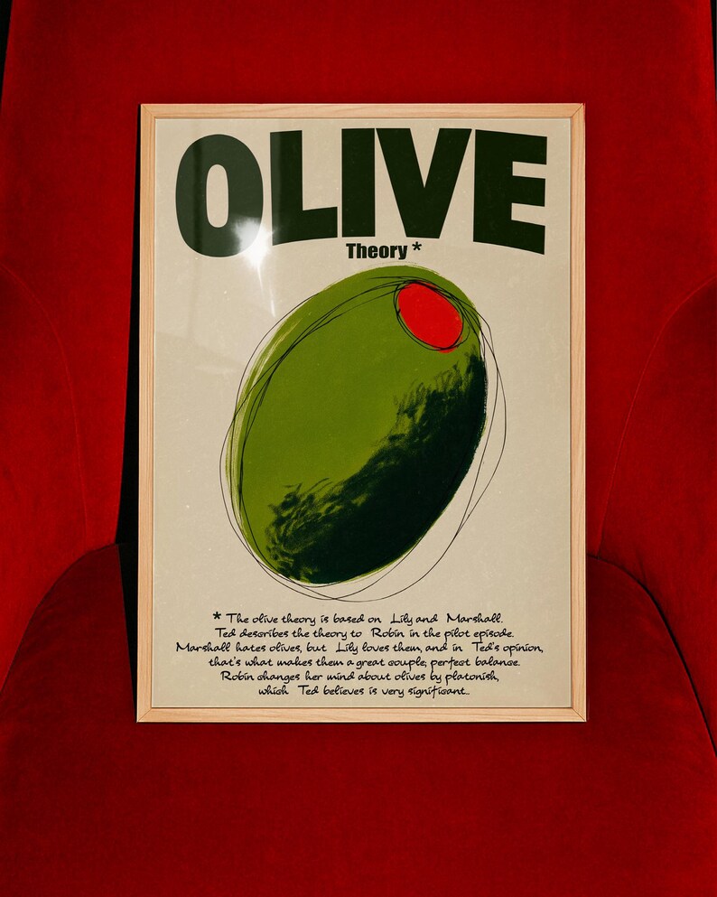Olive Theory Print: Minimal Olive Poster, TV Inspired Wall Art, Modern ...