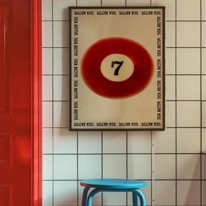Lucky Number 7 Pool Ball Print: Retro Billiards Poster - Etsy