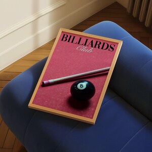 8 Pool Ball Print, Aesthetic Apartment Decor, Preppy Print, Billiards ...
