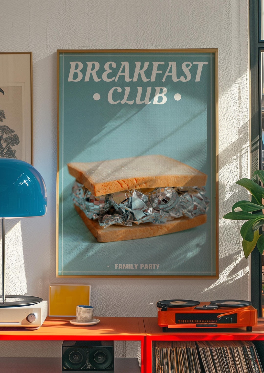 Breakfast Club Poster, Disco Ball Print, Retro Wall Decor, Vintage ...
