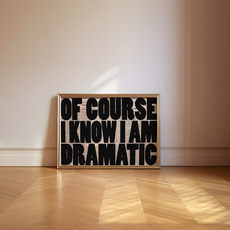 Dramatic Quote Poster: Vintage Newspaper Print (digital Download) - Etsy