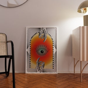 Psychedelic Eye Art Print: 70s Retro Home Decor (digital Download) - Etsy