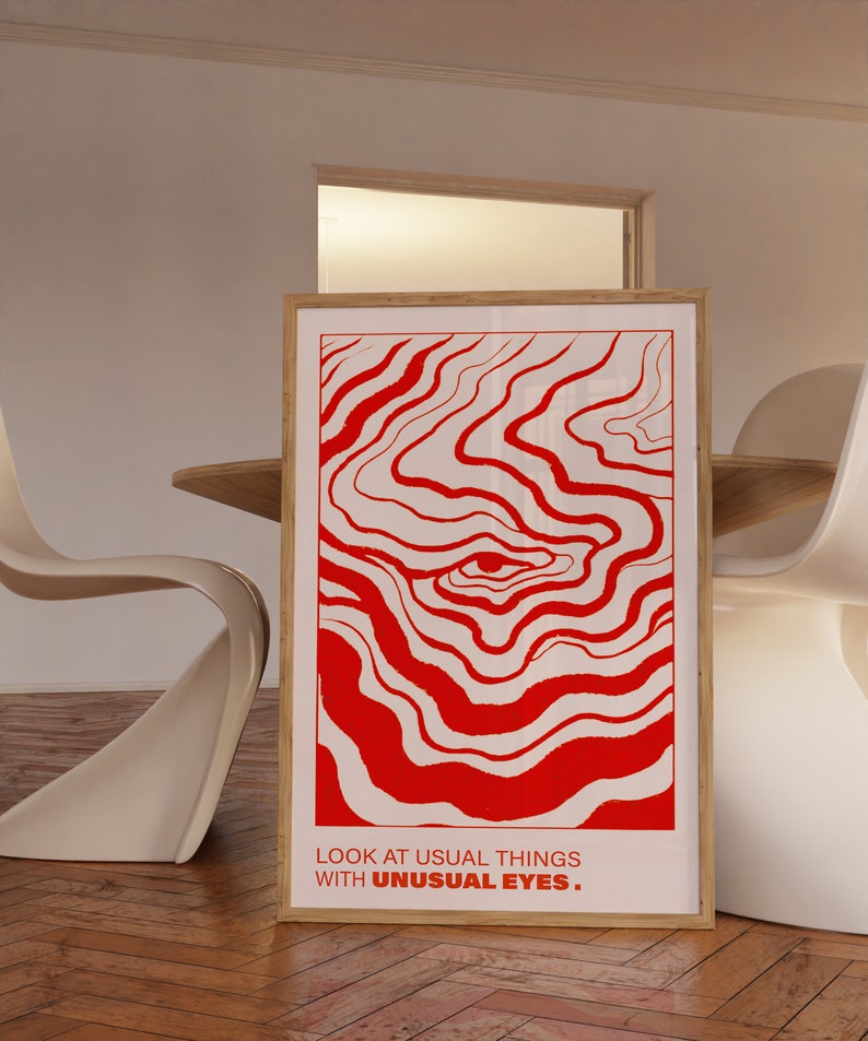 Affirmation Poster 70s Poster Red Wall Art Trendy Wall Art - Etsy